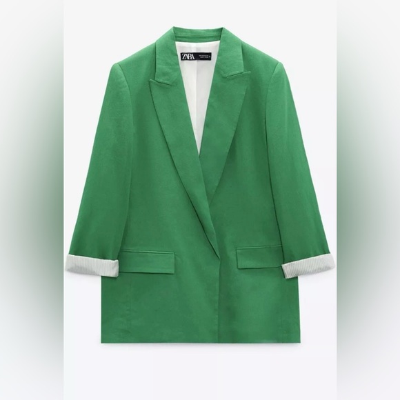 Zara | Jackets & Coats | Zara 0 Linen Blazer | Poshmark